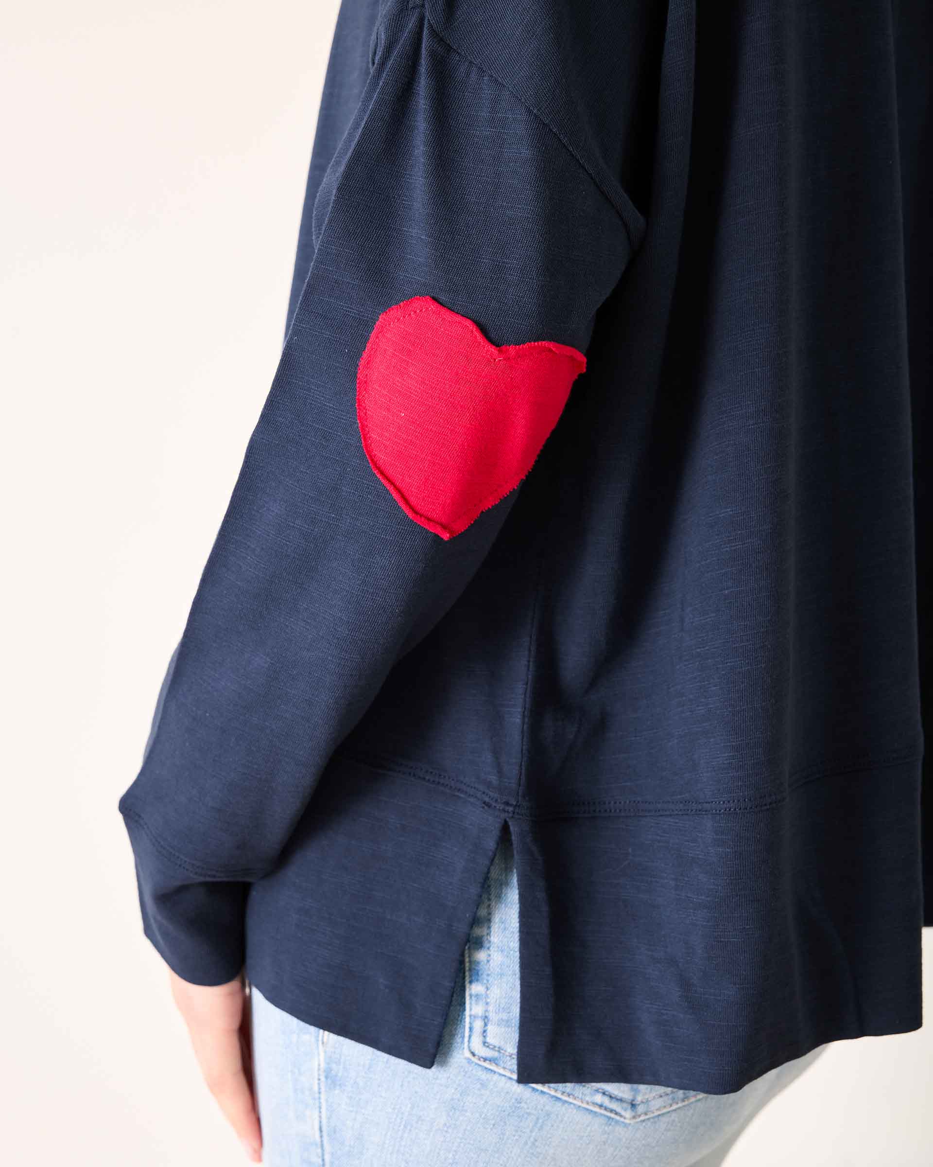 MERSEA Amour Applique Tee - Navy + Red Heart OS — Two Friends